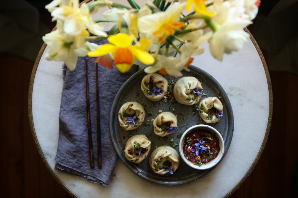 Ramp & Goat Cheese Momos • The Farmhouse Project