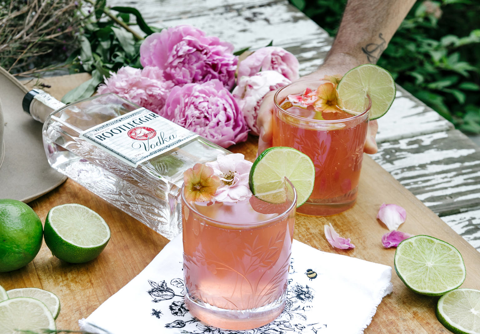 Peony Simple Syrup & Cocktail Recipe • The Farmhouse Project